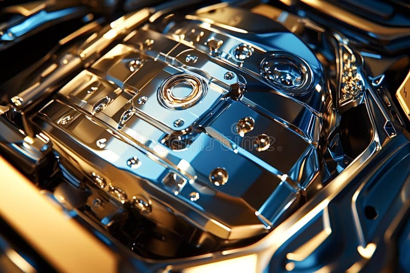 Powerful Engine Revealing Its Complex Metallic Components Stock Photo ...