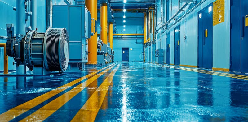 The Powerful Equipment of a Large Industrial Air Compressor Machine ...