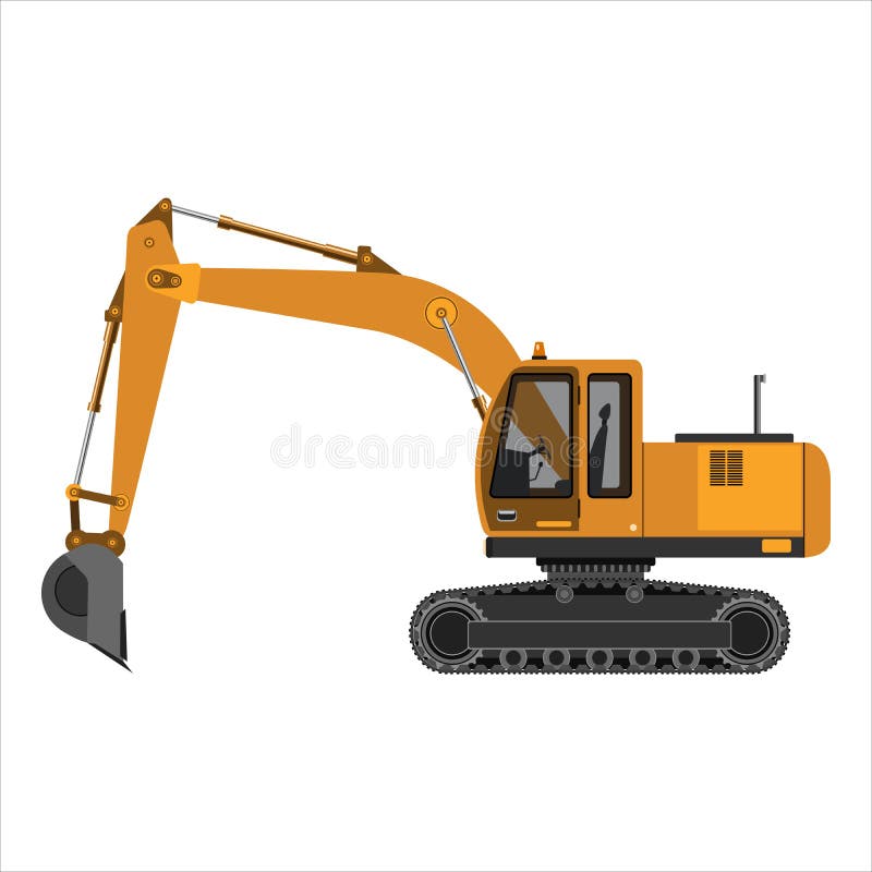 Powerful excavator crawler stock vector. Illustration of cartoon - 95792971