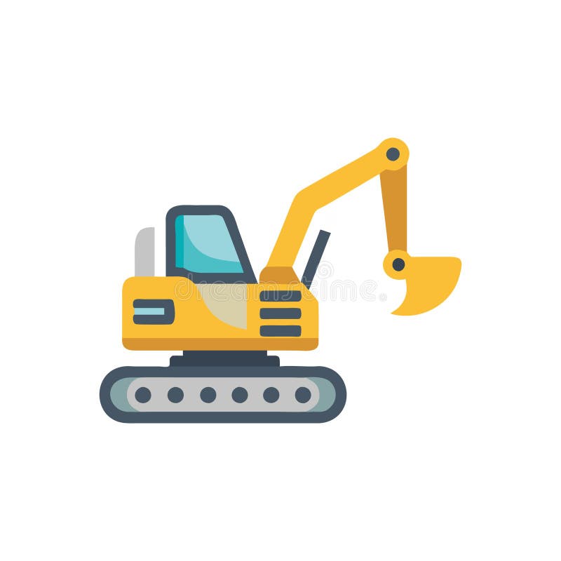 Powerful Excavator Design Icon Stock Photo - Illustration of heavy ...