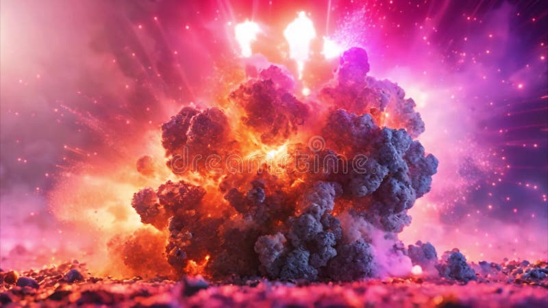 Powerful Explosion with Bright Smoke and Sparks Stock Video - Video of ...