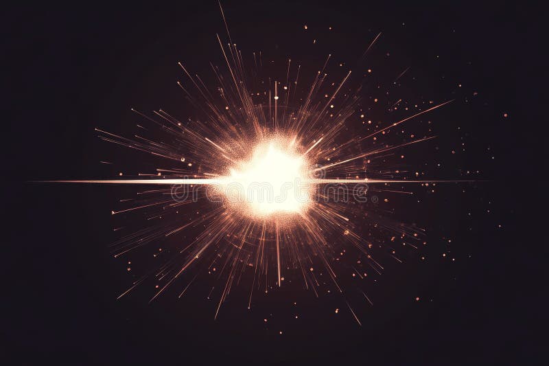 Powerful Explosion Burst with Radiant Light and Spark Effects Stock ...
