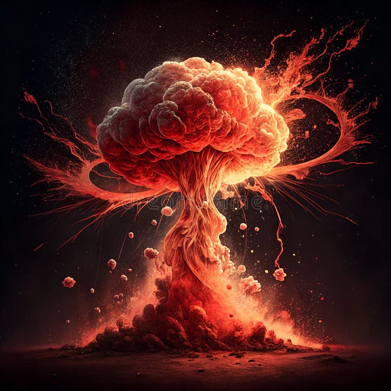 Red Explosion Creates Striking Visuals Against a Black Background in ...