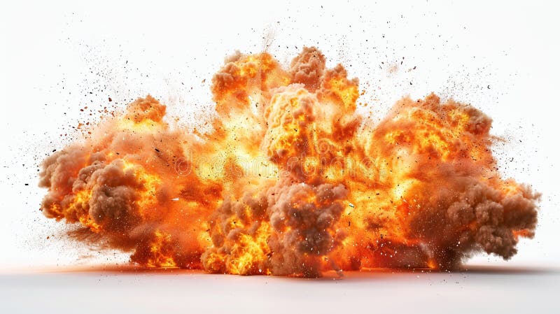 Powerful Explosion Captured in a Moment of Chaos Stock Illustration ...