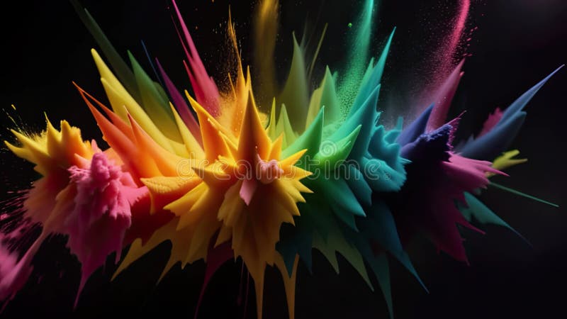 Powerful Explosion of Colorful Rainbow Holi Powder. Generative AI Stock ...
