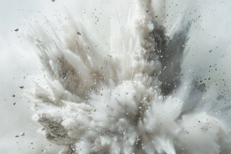 A Powerful Explosion Creates a Cloud of Dust and Debris As Materials ...