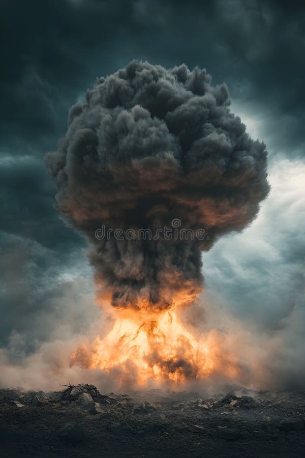 Powerful Explosion Creates a Massive Mushroom Cloud Over a Desolate ...