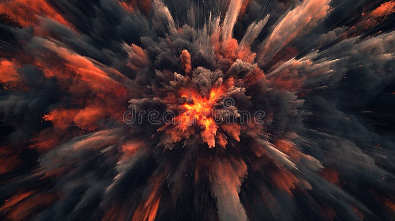A Powerful Explosion Creating a Vivid Display of Smoke and Flames in a ...