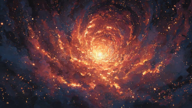 Powerful Explosion Effect at Nighttime, Vivid Flames Illuminating ...