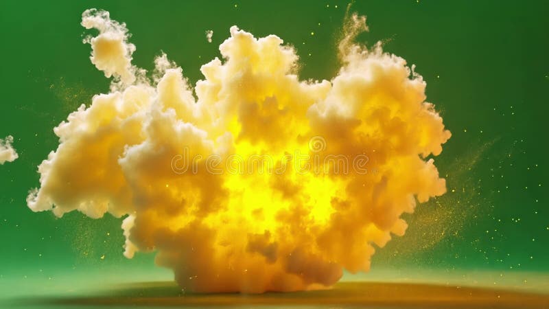 Powerful Explosion with Fire and Smoke on Green Screen Stock Video ...