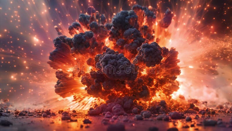Powerful Explosion with Fire and Smoke Stock Video - Video of fire ...