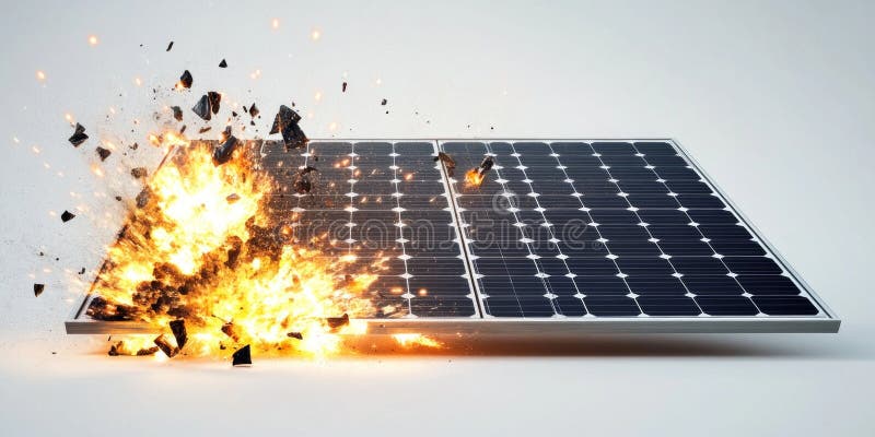 A Powerful Explosion Occurs Near a Solar Panel, Illustrating the ...