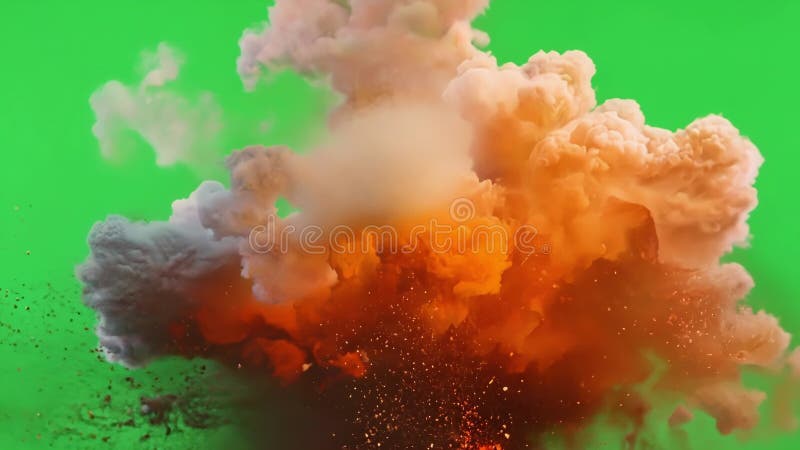 A Powerful Explosion of Particles Creating a Sense of Destruction and ...