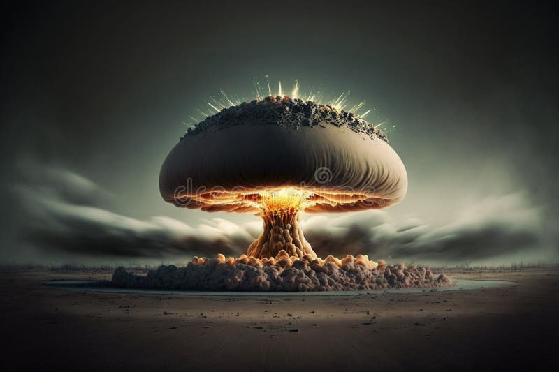 Powerful Explosion in Shape of Nuclear Mushroom Cloud AI Generated ...