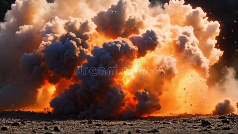 A Powerful Explosion with Smoke and Fire Stock Footage - Video of force ...