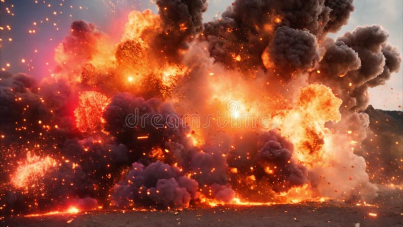 A Powerful Explosion with Smoke and Fire Stock Footage - Video of blast ...