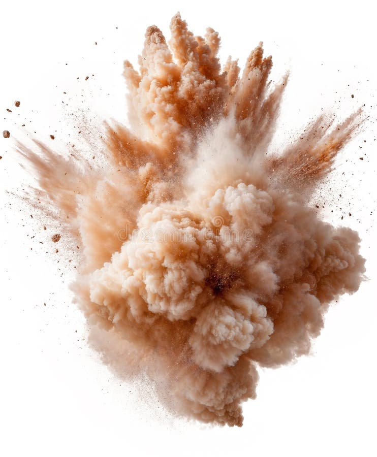 Intense Soil Explosion with Debris Cloud, Transparent Background Stock ...