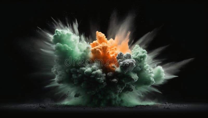 Smoke and Dust after a Powerful Explosion Generative Ai Stock ...