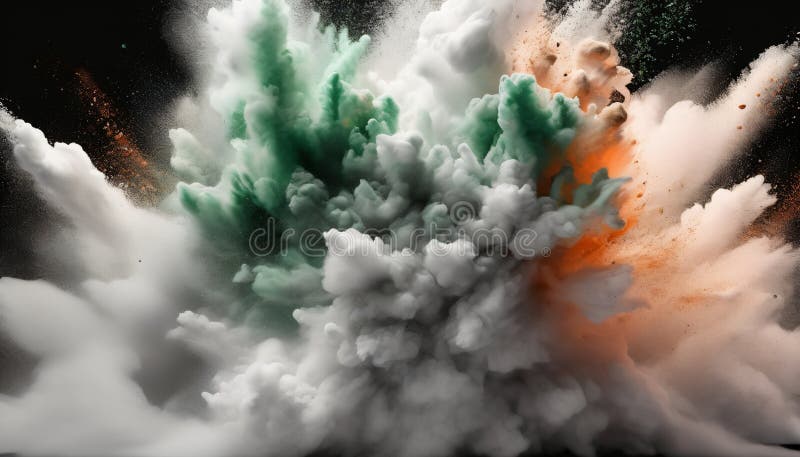Smoke and Dust after a Powerful Explosion Generative Ai Stock ...