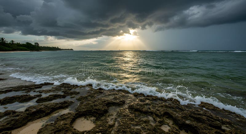 Dramatic Monsoon Storm Approaching Tropical Island, Kepulauan Seribu ...