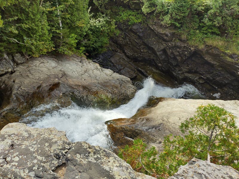 Powerful Falls and Cascades of Quebec Stock Image - Image of waterfall ...