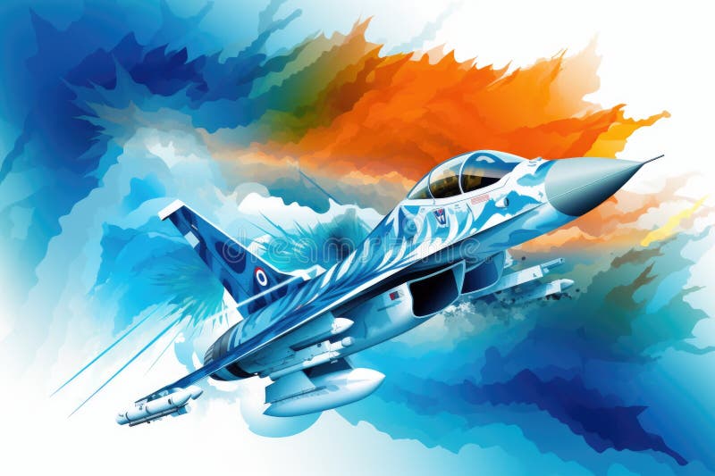 Powerful Fighter Jet Soaring Sky Perfect Military Aviation Themed ...