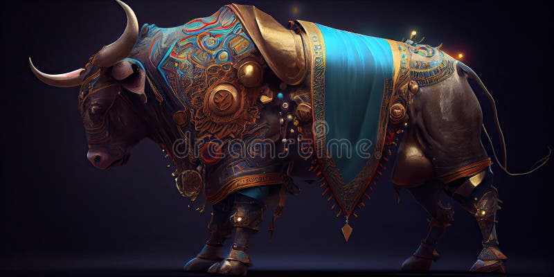 Powerful Fighting Bull Concept. Stock Illustration - Illustration of ...