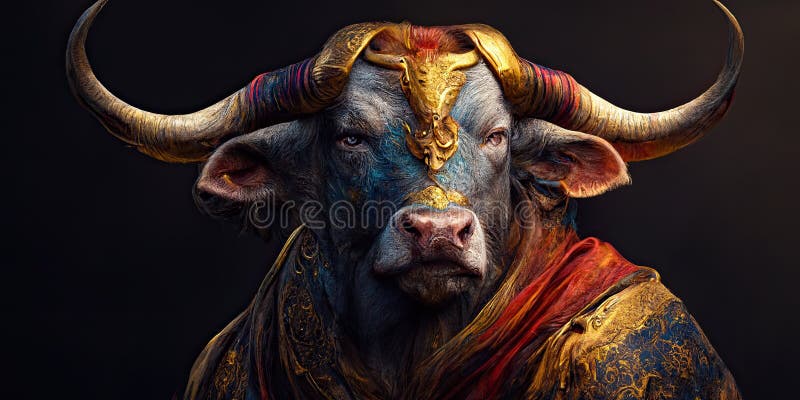 Powerful Fighting Bull Concept. Stock Illustration - Illustration of ...
