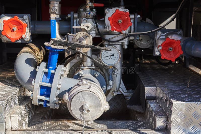 Powerful Fire Engine Pump with Water Pressure Control Devices and ...