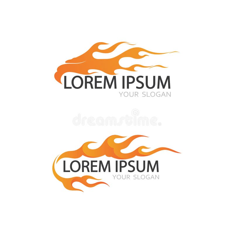 Powerful Fire Flame Vector Logo Design Hot Icon and Symbol Illustration Stock Illustration ...