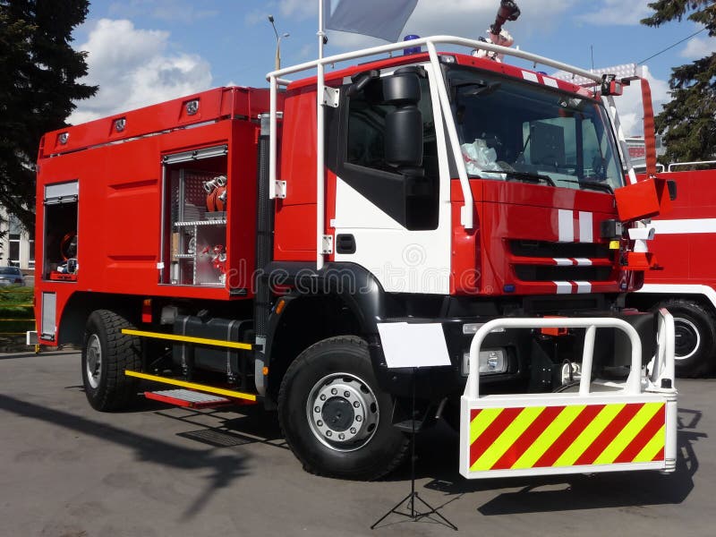 Powerful fire truck stock photo. Image of cabin, auto - 15066596