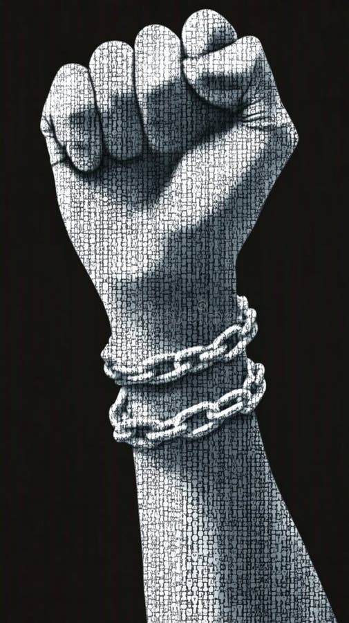 Clenched Fist Breaking Free from Shackles of Digital Driven Oppression ...
