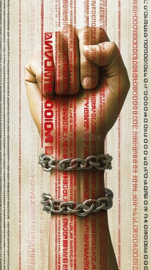 Clenched Fist Breaking Free from Shackles of Digital Driven Oppression ...
