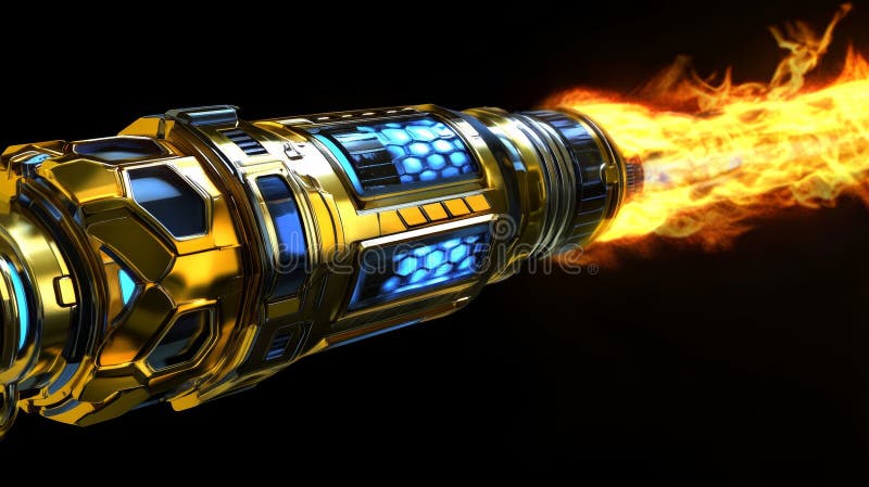 A Powerful Flashlight is Shown in Close-up As it Emits a Bright Flame ...