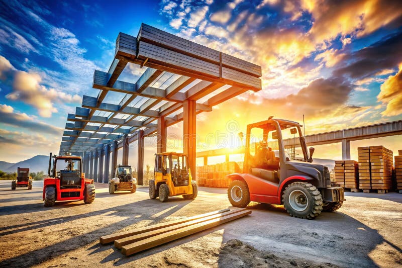 Powerful Forklift in Action Efficient Material Handling and Lifting on ...