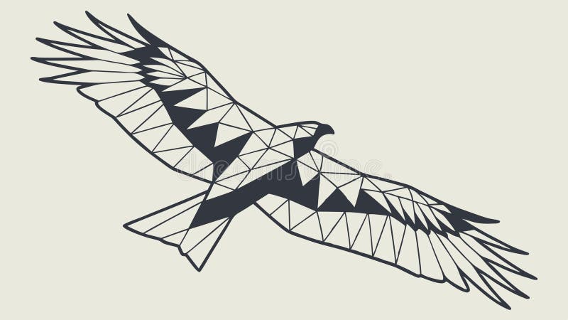 Powerful Geometric Eagle Soaring Abstract Bird Vector, Vector Design ...