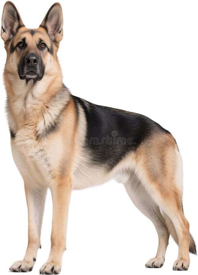 German Shepherd Standing Still and Looking at the Camera with Intense ...