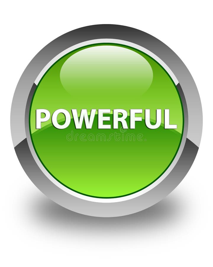 Powerful Glossy Green Round Button Stock Illustration - Illustration of ...