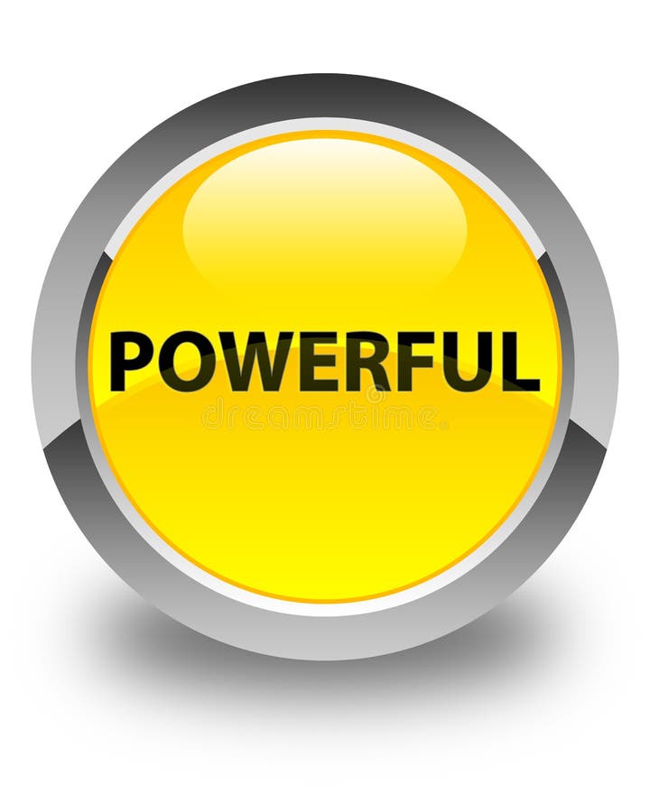 Powerful Glossy Yellow Round Button Stock Illustration - Illustration ...