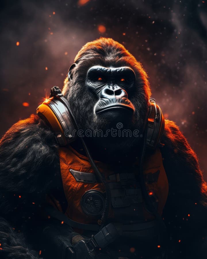 Gorilla in Space Suit. Created by Generative Artificial Intelligence ...