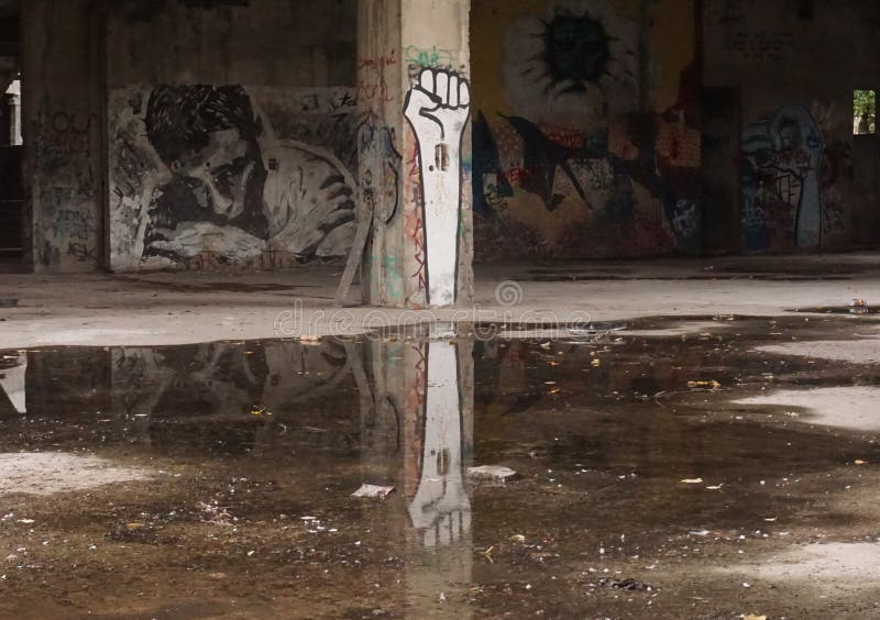 Powerful Graffiti in Mostar S Sniper Tower, Mostar Editorial Image ...