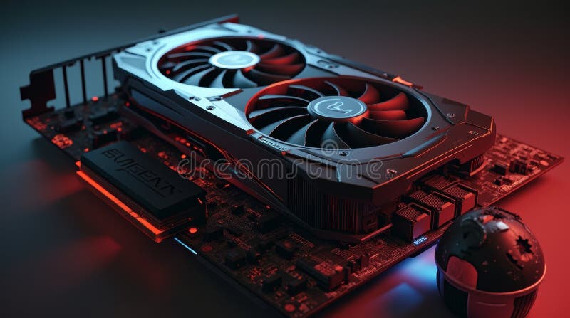Powerful Graphic Card Running Hot with Fans Spinning Fast for Extreme ...