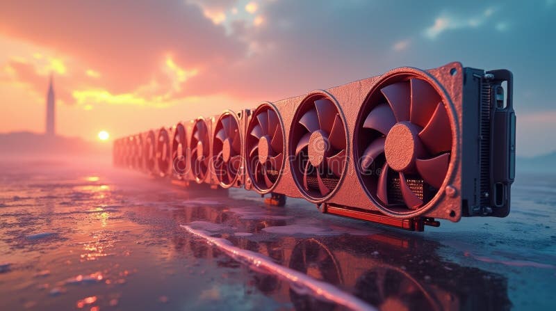 Powerful Graphic Card Running Hot with Fans Spinning Fast for Extreme ...