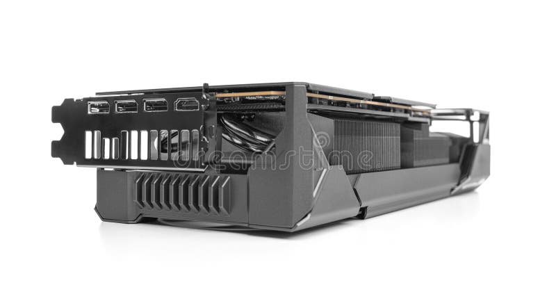 Powerful Graphic Video Card of a Computer Isolated on a White ...