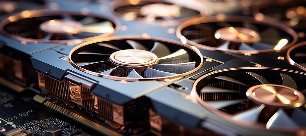 Powerful Graphics Cards with Detailed Cooling Systems in a Modern ...