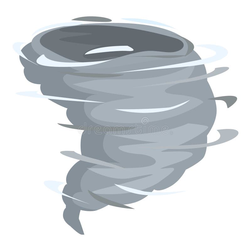 Powerful Grey Tornado Rotating, Generating Strong Wind Stock Photo ...