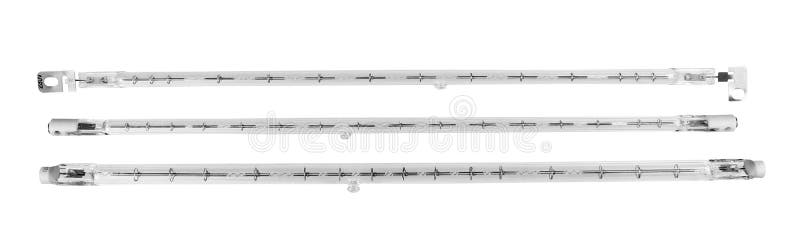 Powerful Halogen Filament Lamps, Isolated on White Background Stock ...