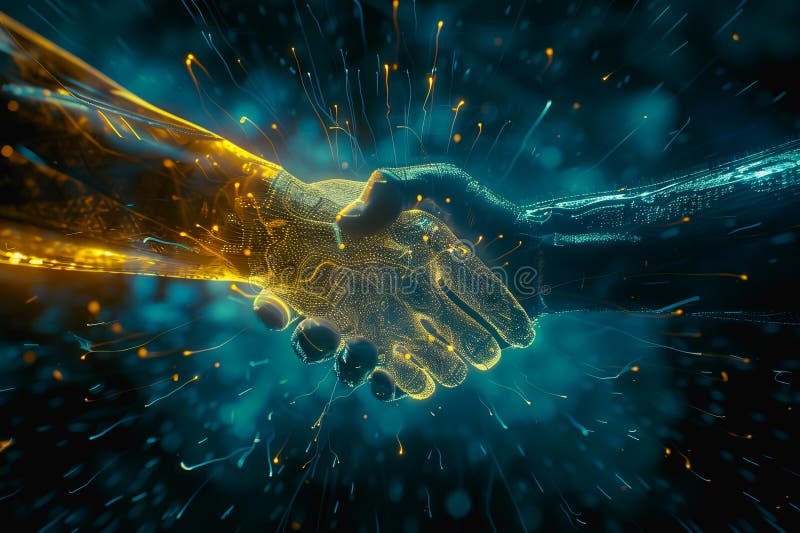 Powerful Handshake, Background Business Digital Format in Abstract ...