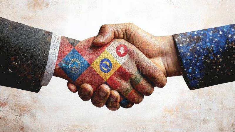 A Powerful Handshake Symbolizing Unity and Cooperation among Diverse ...