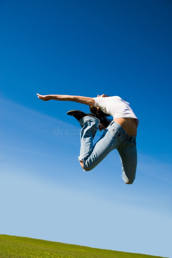 Powerful happy jump stock photo. Image of happy, sunny - 9333988
